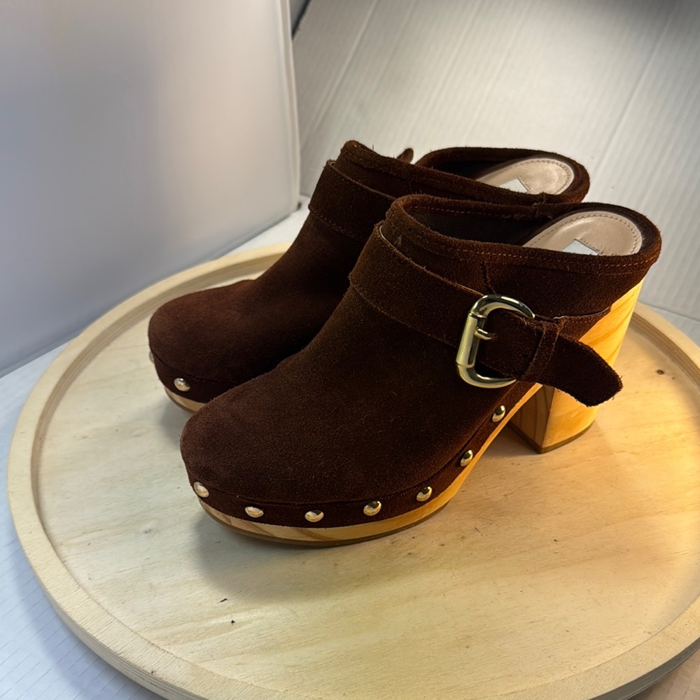 Steve Madden Hilde Platform Clog Brown Suede Size 7.5 - Gem